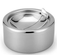 China Stainless Steel Cigarette Ashtray Lid Silver Windproof Ashtray for sale