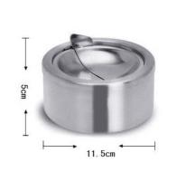 China Stainless Steel Cigarette Ashtray Lid Silver Windproof Ashtray for sale