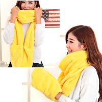China Women's Winter Fleece Scarf Set 3 In 1 Scarf Hat And Gloves Set for sale