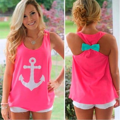 China Summer Style Women's Anchor Tanks Top Fitness Debardeur Female Vest Tops for sale