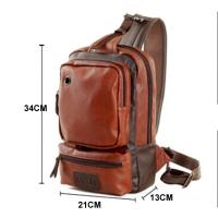 China Men's PU Leather Backpack For iPad Outdoor Single Shoulder Rucksack for sale