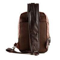 China Men's PU Leather Backpack For iPad Outdoor Single Shoulder Rucksack for sale