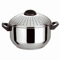 China 6qt & 2qt Stainless Steel Pasta Pot Set with Locking Strainer Lids for sale