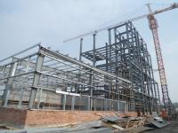 China Prefabricated Steel Frame Industrial Building with Large Span Design - Q235/Q355B Materials, Custom Dimensions for sale