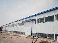 China Prefabricated Steel Structure Workshop with 45m Clear Span, Q235/Q355 H-Section Steel Construction for sale