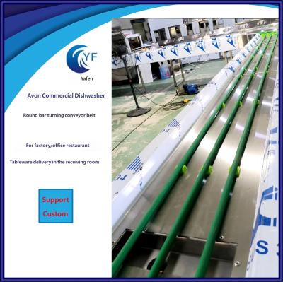 China Round Curved Conveyor Belt for Tableware 304 Stainless Steel R300mm Turning Radius for sale