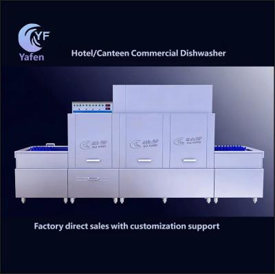 China Tunnel Type Commercial Dishwasher 1200-2500 Sets Per Hour Stainless Steel Dishwasher for University Canteens for sale