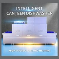 China Large Commercial Conveyor Dishwasher 5000 Plates/H Continuous Assembly Line Wash Disinfect Dry for sale