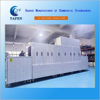 China Large Long-Type Commercial Dishwasher 6.2m Customizable for High-Volume Washing Disinfection Drying for sale