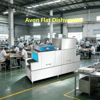 China Flat-feed Ultrasonic Tunnel Dishwasher | Efficient Assembly Line Washing for sale