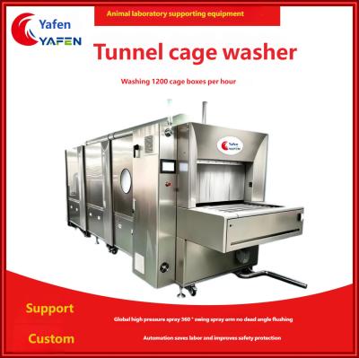 China Tunnel-Type Laboratory Animal Cage Washer 304 Stainless Steel Fully Automatic Washing Disinfecting Drying Assembly Line for sale