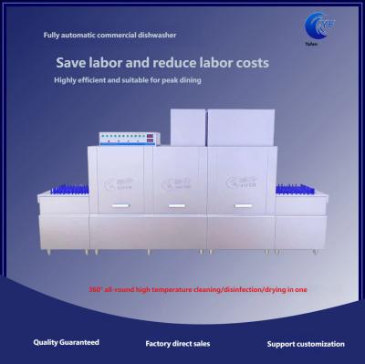 China Commercial Conveyor Dishwasher Fully Automatic High Pressure Spray 500 Racks Per Hour for sale