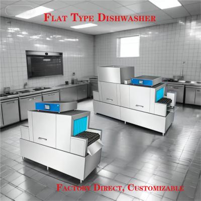 China Flat-type Dishwasher for Canteens and Restaurants, Fully Automatic Continuous Tableware Washing Machine for sale