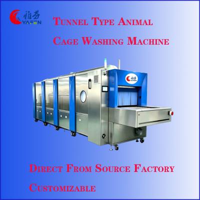 China Stainless Steel Continuous Animal Laboratory Washer 300 Cages Per Hour High Temperature Disinfection for sale