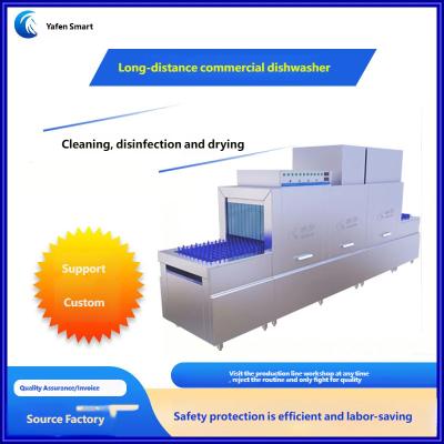China Intelligent Long Dragon Commercial Dishwasher Full-Automatic Production Line Touch Control Operation School Factory Canteen Large Capacity Washer for sale