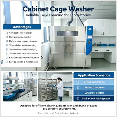 China CabinetTypeCageWasherCompactAutomaticAnimalCageWashingSanitizingDryingForSmallMediumAnimalLaboratory for sale