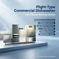 China Commercial conveyor dishwasher, hood‑type washing‑disinfection integrated machine, large‑scale dishwasher for restaurants and canteens, durable stainless‑steel kitchen back‑of‑house equipment for sale