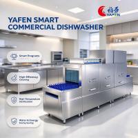 China Yafen Smart Commercial Dishwasher Fully Automatic 304 Stainless Steel Hood Conveyor Ultrasonic Dish Washing Machine for Restaurant Hotel School Canteen for sale