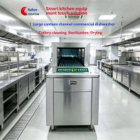 China Factory Direct Flight Type Commercial Dishwasher Automatic Tunnel Conveyor Dishwasher with Sterilization & Drying for Canteen Hotel Central Kitchen for sale