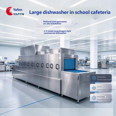 China Factory Direct Flight Type Commercial Dishwasher Automatic Tunnel Conveyor Dishwasher with Sterilization & Drying for Canteen Hotel Central Kitchen for sale