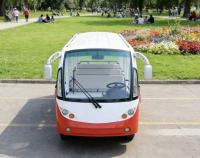 China Semi-Enclosed Electric Sightseeing Tourist Bus 8 Seats 4 Rows Lead-Acid Battery Travel Club Transport for sale
