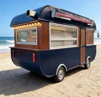China Vintage Gourmet Ship Type Mobile Kitchen Trailer Van Customized Equipment Dessert Pizza Coffee Catering for sale