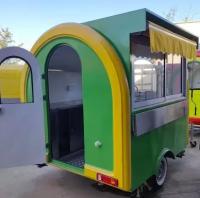 China Round Shape Stainless Steel Outdoor Mobile Kitchen Trailer Fast Food Street Coffee Shop Catering Service for sale
