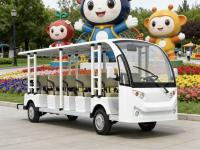 China Tailor-Made Lithium Battery Drive Shuttle Bus 6 Rows 17 Seats Sightseeing Tourist Car with Rust-proof frame for sale