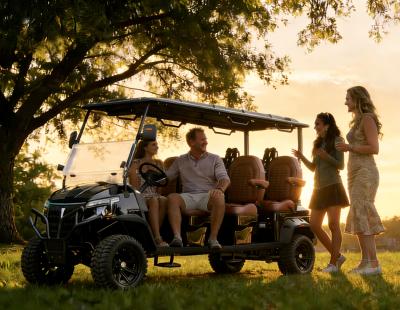 China Golf Course Dedicated Smooth running 6-person Electric Golf Car LED Headlights for sale