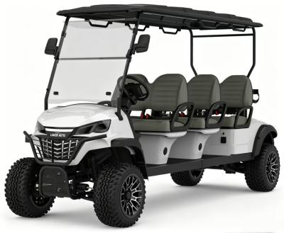 China LAKER 6 Seats Electric Golf Cart with 5KW High Chassis Double Wishbone Independent Suspension and 80km Range for Golf Courses and Resorts for sale