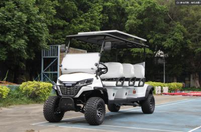 China 6 Seat Solar Powered Golf Cart High Efficiency Solar Panel Roof Electric Golf Buggy For Golf Course Resort Hotel for sale