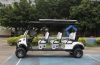 China 6 Seat Solar Powered Golf Cart High Efficiency Solar Panel Roof Electric Golf Buggy For Golf Course Resort Hotel for sale