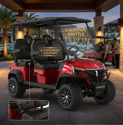 China Luxury L4 Series 4 Seats Electric Golf Cart 72V 150Ah Lithium Battery 140km Long Range Double Wishbone Suspension for sale
