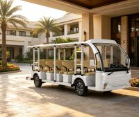 China Wide Body 23 Seat Electric Sightseeing Bus 6220 mm 20 kW Motor 19.2 kWh Battery Theme Park People Mover for sale