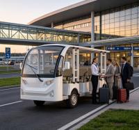 China 11 Seat Electric Resort Shuttle 4235 mm Compact Tourist Cart 5 kW Motor 8.2 kWh Standard Fleet Vehicle for sale