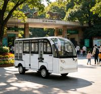 China Compact 8 Seat Enclosed Electric Sightseeing Car 3900mm Body 4.5m Turning Radius Scenic Park Tour Shuttle for sale