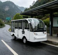 China Compact 8 Seat Enclosed Electric Sightseeing Car 3900mm Body 4.5m Turning Radius Scenic Park Tour Shuttle for sale
