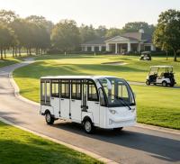 China 11 Seat Enclosed Electric Resort Shuttle 4235mm Body 8.2kWh Battery Hotel Guest Transfer Cart for sale