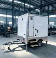 China Single Stall Mobile Restroom Trailer Portable Toilet with AC Heating FRP Body for sale