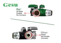 China Easy Grip Plastic Tap Connector Two Way Garden Hose Splitter Smooth Long Handles for sale