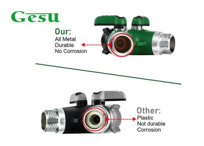 China Easy Grip Plastic Tap Connector Two Way Garden Hose Splitter Smooth Long Handles for sale