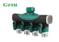 China Four Way Hose Connector Outside Faucet Splitter With Rubberized Grip for sale