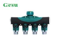 China Heavy Duty Plastic Tap Connector 4 Way Garden Hose Splitter ANSI Thread Standard for sale