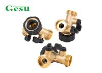 China Y Valve Brass 2 Way Brass Hose Connector Splitter With Comfort Handles for sale