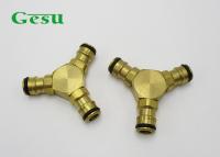 China Maxi Flow Brass Garden Hose Connectors / Three Way Garden Hose Splitter With Y Shape for sale