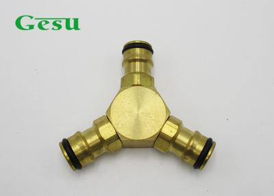 China Brass 3 Way Hose Connector Quick Coupling Hose Connection 75x65.6x17mm for sale
