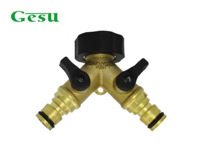 China Garden Water Hose Brass Tap Splitter Threaded 2 Way Y Tap Connector for sale