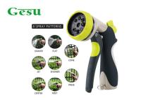 China 8 Way Adjustable Garden Hose Nozzle / Water Spray Gun Nozzle Variable Flow Control for sale