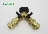 China Brass Two Way Hose Connector Set Garden Faucet Splitter 3/4 Inch 3 PCS for sale