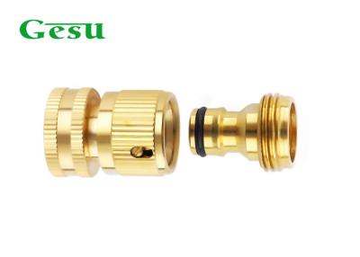 China Male And Female 3/4 Inch Brass Hose Adapter / Hose Quick Connector Set for sale